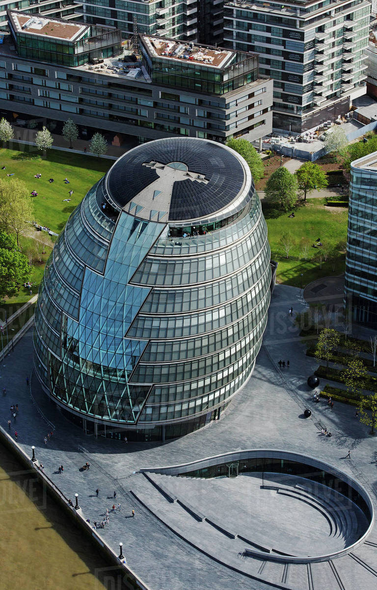 Aerial view of London City Hall - Royalty-free Stock Photo | Dissolve