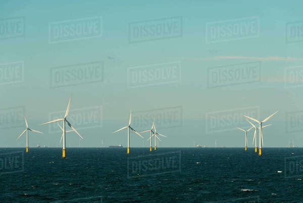 Netherlands, IJmuiden, Offshore windfarm on North Sea - Stock Photo ...