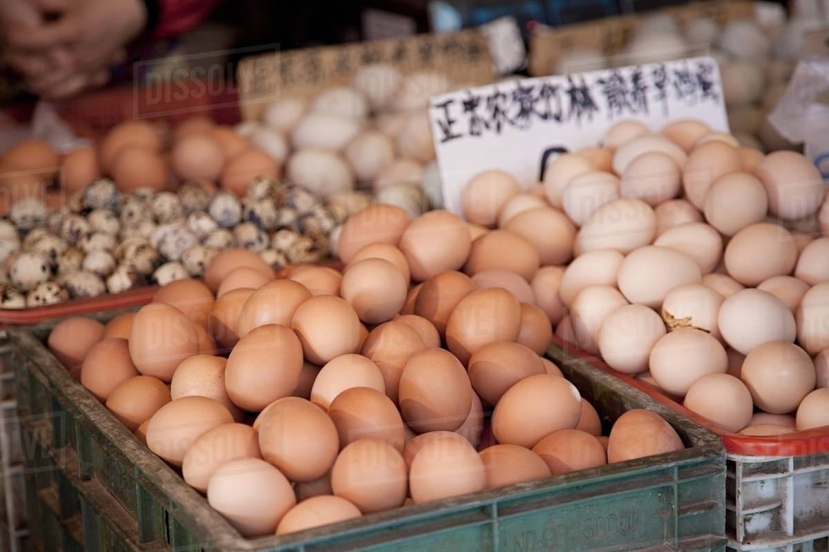 China, beijing, eggs in market - Royalty-free Stock Photo | Dissolve
