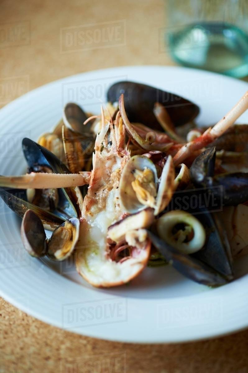 Still life with plate of shellfish - Royalty-free Stock Photo | Dissolve