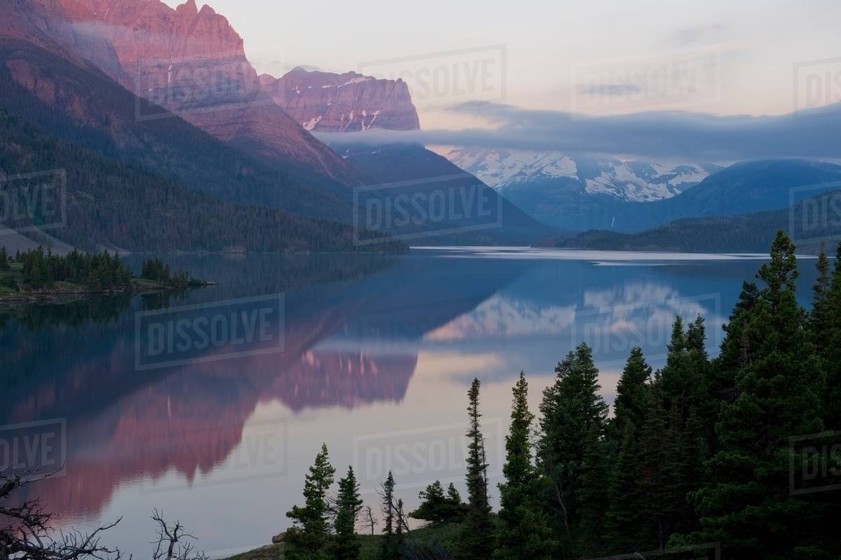 St Mary Lake, Glacier National Park, Montana, USA - Royalty-free Stock ...