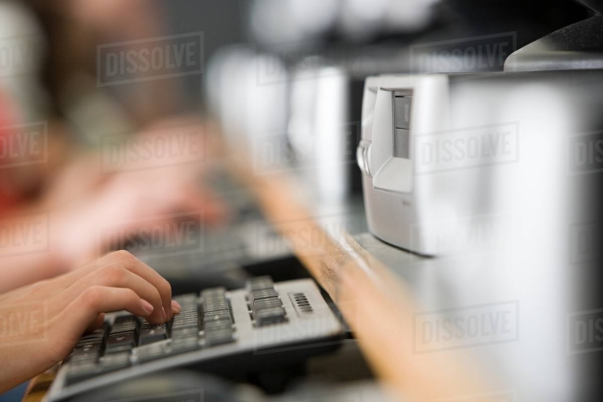 High school students typing - Royalty-free Stock Photo | Dissolve