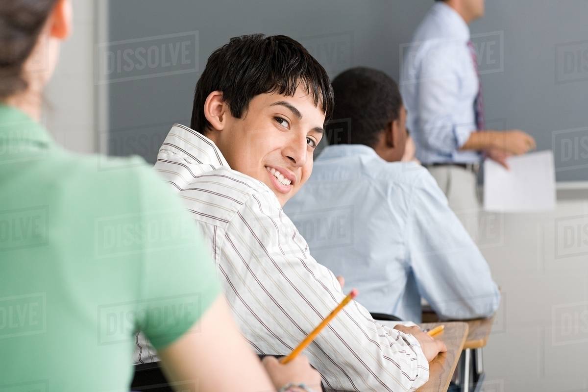 Portrait of a male high school student - Stock Photo - Dissolve