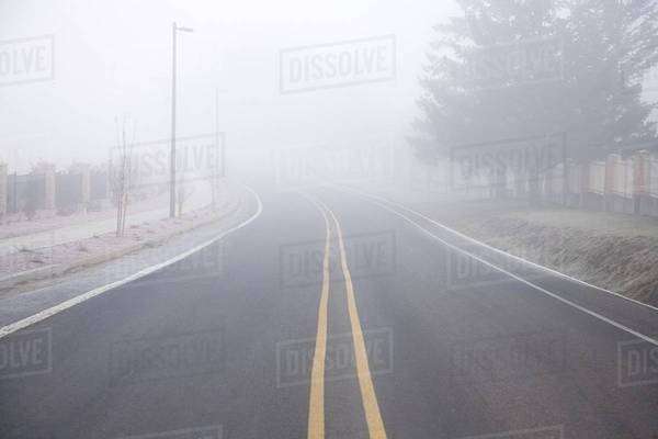 Fog on a road - Royalty-free Stock Photo | Dissolve