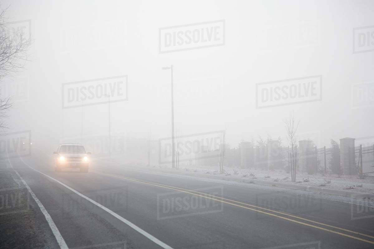Fog on a road - Royalty-free Stock Photo | Dissolve