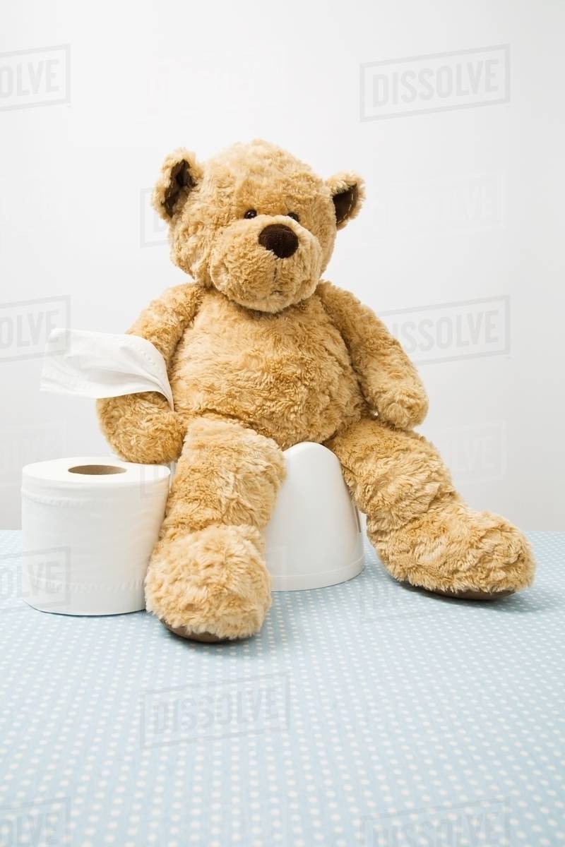 Teddy bear on potty - Royalty-free Stock Photo | Dissolve