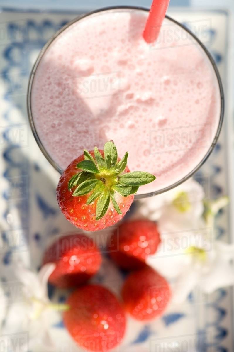 Strawberry milkshake - Royalty-free Stock Photo | Dissolve