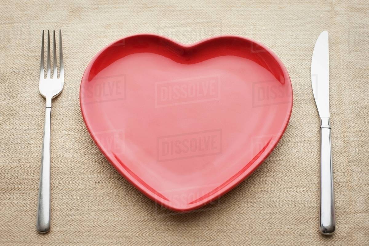 Empty heart shaped plate - Royalty-free Stock Photo | Dissolve