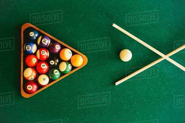 Balls arranged on pool table - Royalty-free Stock Photo | Dissolve
