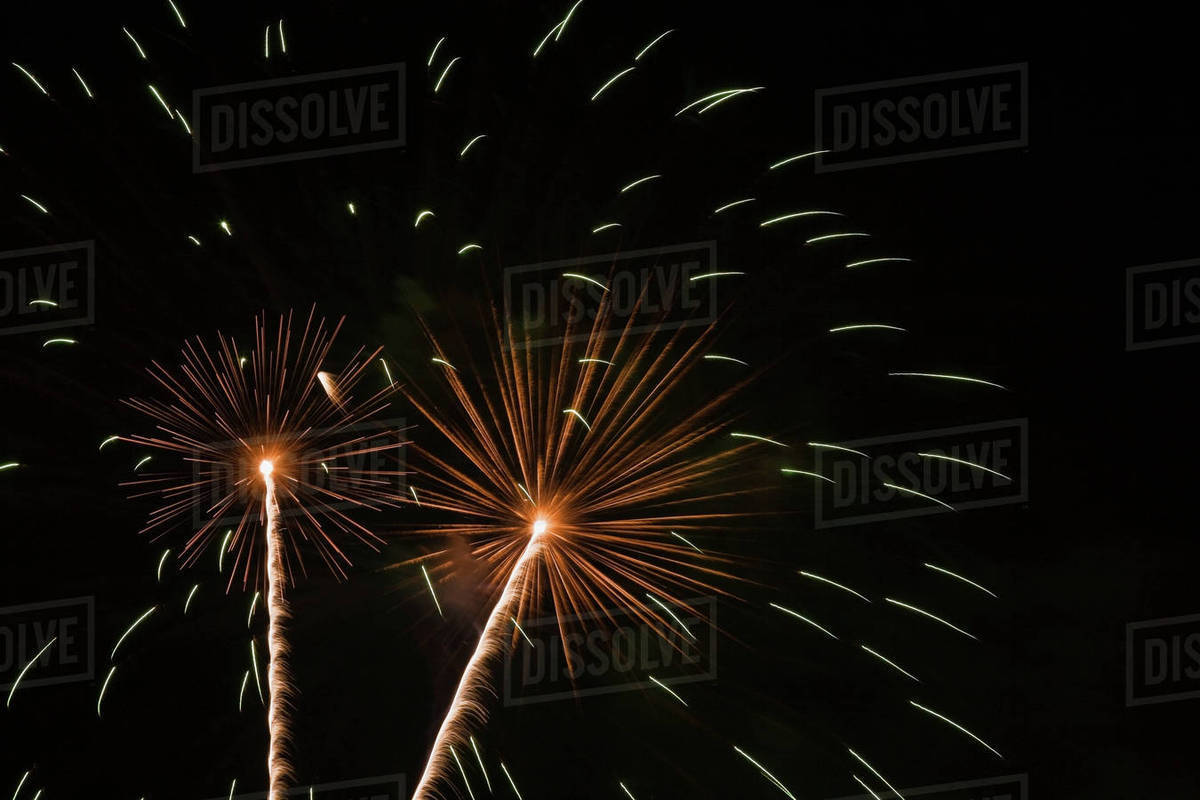 Fireworks in night sky - Stock Photo - Dissolve