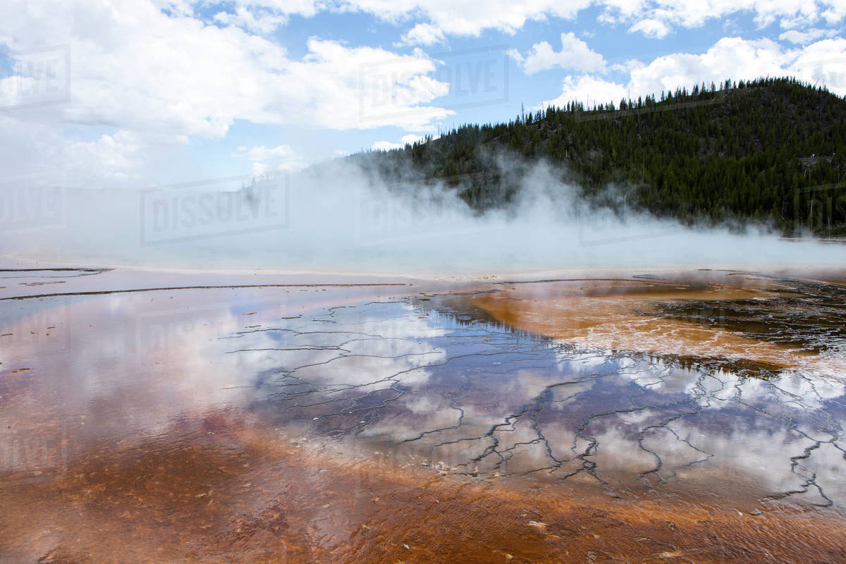The Grand prismatic pool in Yellowstone National Park. - Royalty-free ...