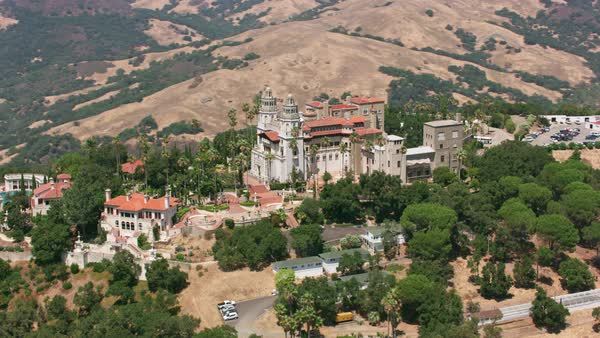 Aerial view of Hearst Castle in California. - Stock Video Footage ...