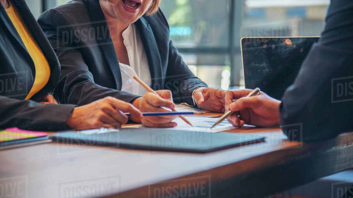 Success collaboration partners sign contract and shake hands after ...
