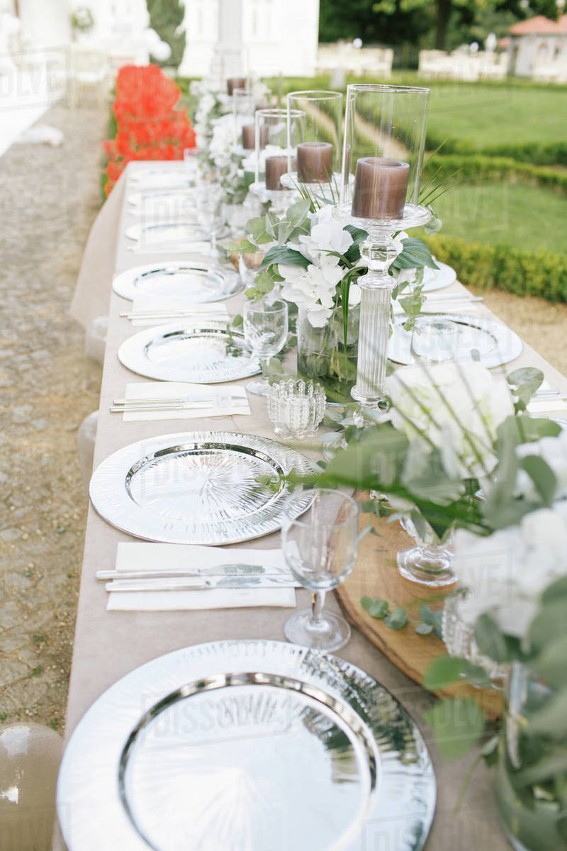 Wedding dining table. Rustic wedding. - Royalty-free Stock Photo | Dissolve