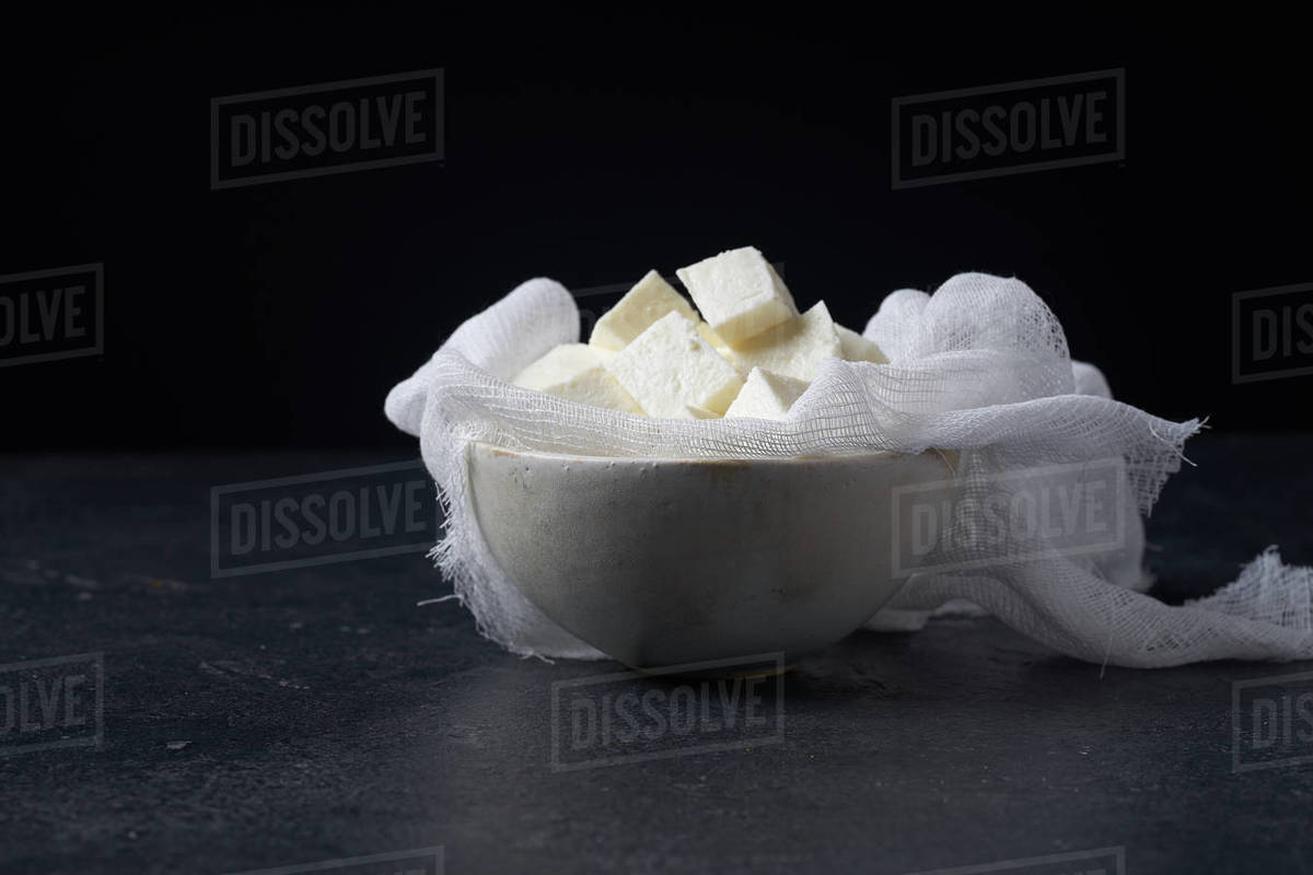 Traditional indian cheese paneer. Vegetarian homemade soft cheese in ...