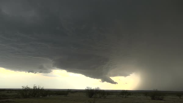 Supercell thunderstorm over a rural region of the USA. A supercell ...