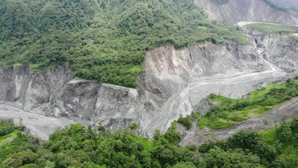 Coca River gorge erosion, Ecuador - Stock Video Footage - Dissolve