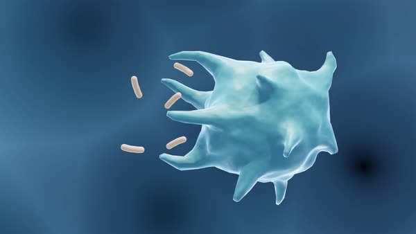 Macrophage phagocytosis, animation - 4K Royalty-free Stock Video ...