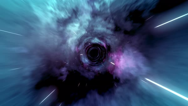 Wormhole straight through space, clouds, and millions of stars. - 4K ...