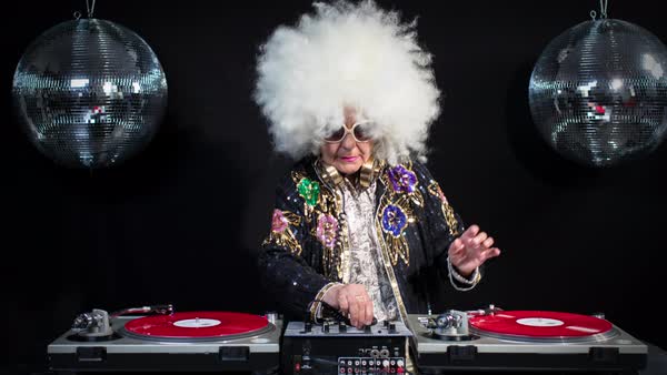 Amazing Dj Grandma, Older Lady Djing And Partying In A Disco Setting ...