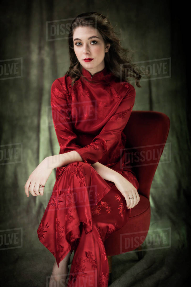 Caucasian female model in studio - Royalty-free Stock Photo | Dissolve