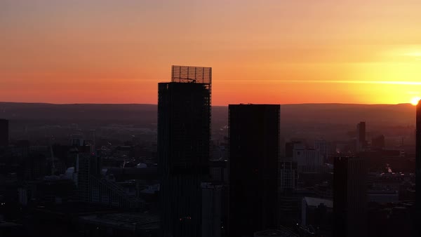 Sunrise over the Deansgate Square Complex including the towers The ...