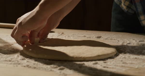 Experienced cooker making pizza using traditional recipe. - 4K Royalty ...