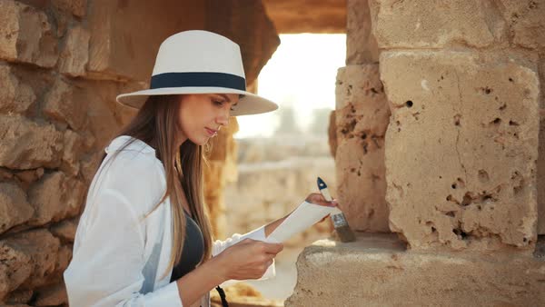 Archaeological Digging Site: Great Female Archeologist Work on ...