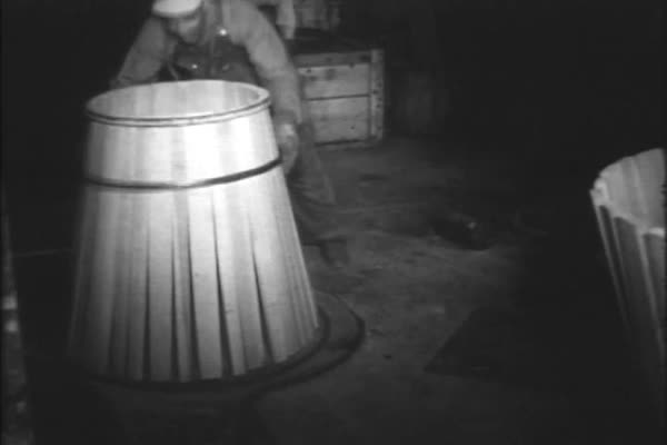 1950s - Wooden barrels are assembled and shaped at the Pioneer ...