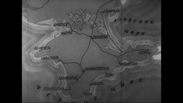 1944 - An animated map shows Russia's attack plans for the Kerch ...