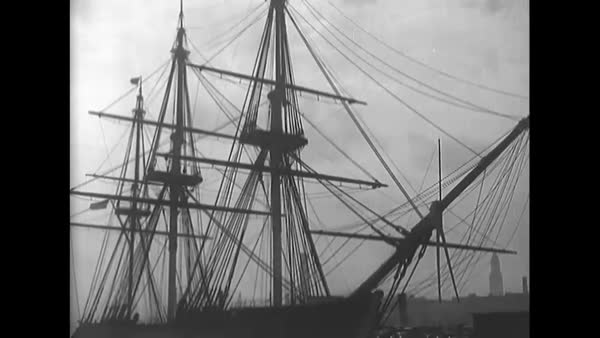 The USS Constitution heavy frigate is shown as well as a modern United ...