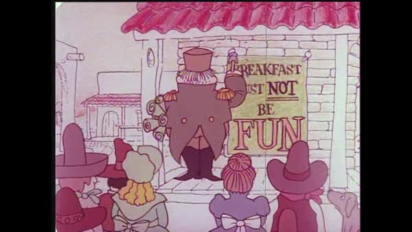 An animated television commercial for Corny-Snaps breakfast cereal ...