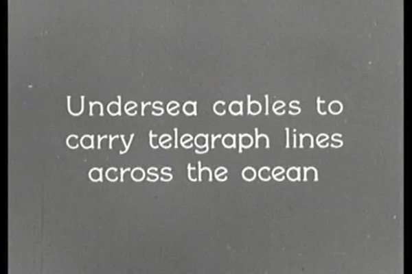 Undersea telegraph lines are placed in the water to transmit over seas ...