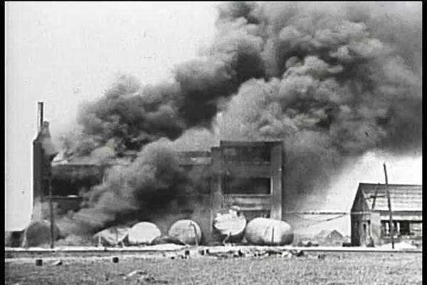 Oil refinery and tanker truck fire in the 1920s. - SD Royalty-free ...