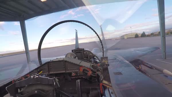 Inside a fighter jet cockpit as the hatch closes. - Stock Video Footage ...