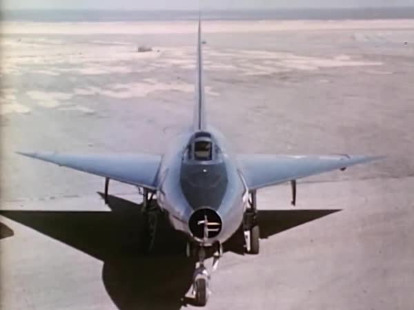 1948 - A Convair XF-92 jet is shown at Muroc Air Force Base, in ...