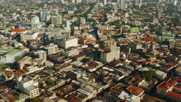 Cebu City, a major city on the island of Cebu, with skyscrapers and ...