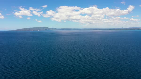Cebu island, view from the sea. The Strait Of Cebu,Philippines. - 4K ...