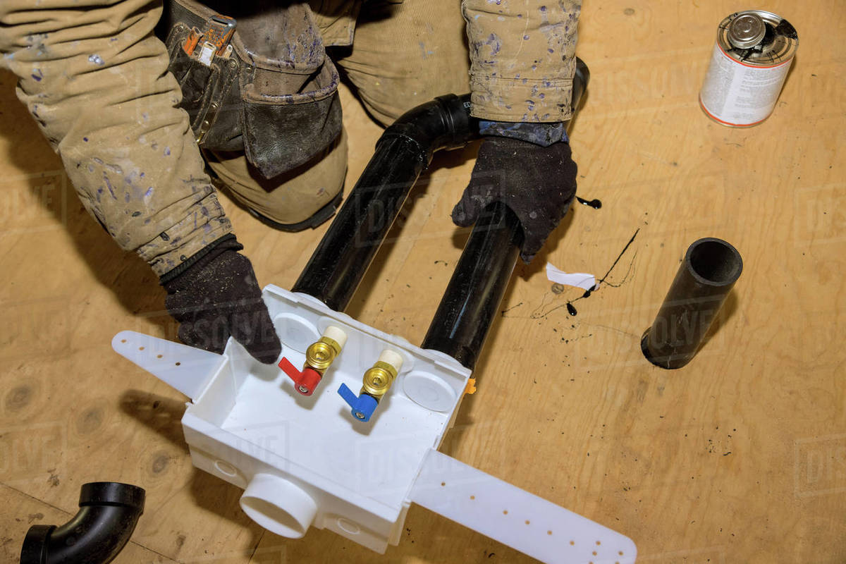 Installation in a new house of a laundry outlet boxes for connection of ...