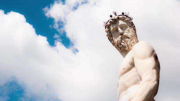 View David marble statue in Signoria square in Florence, Italy, Europe ...