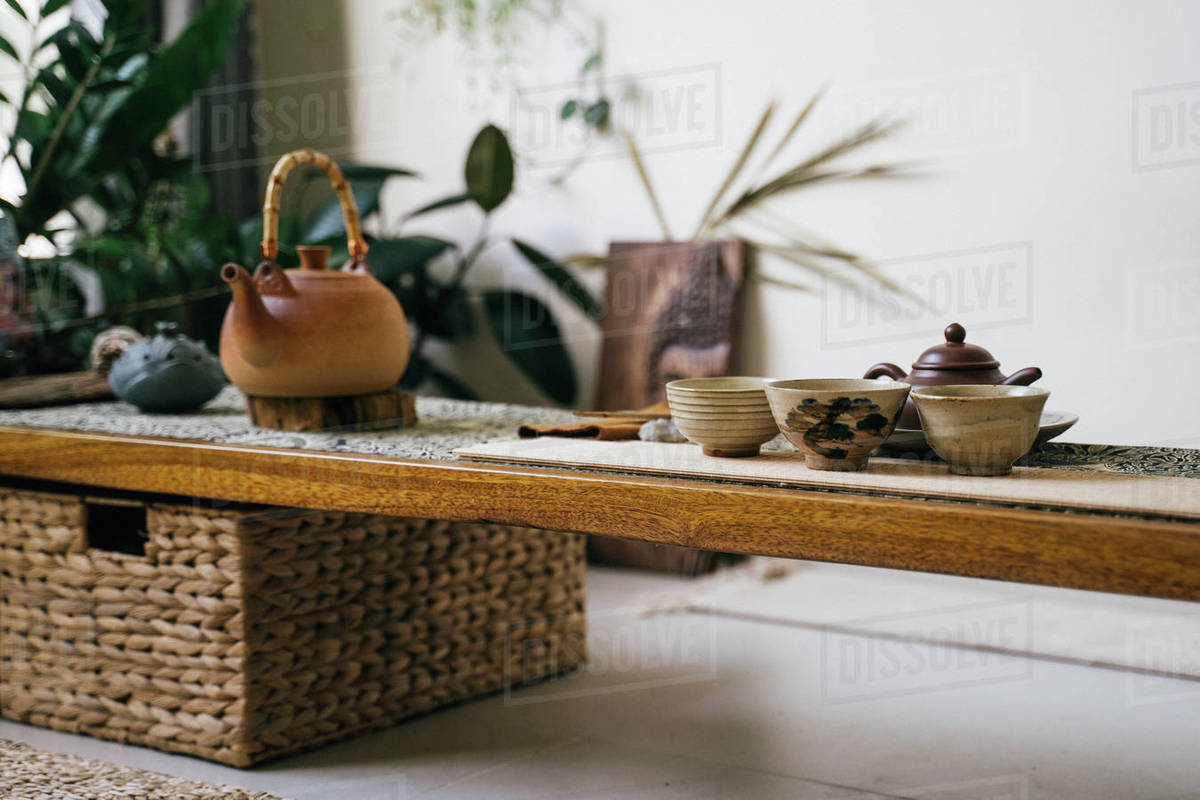 Tea set and facilities for tea ceremony - Royalty-free Stock Photo ...