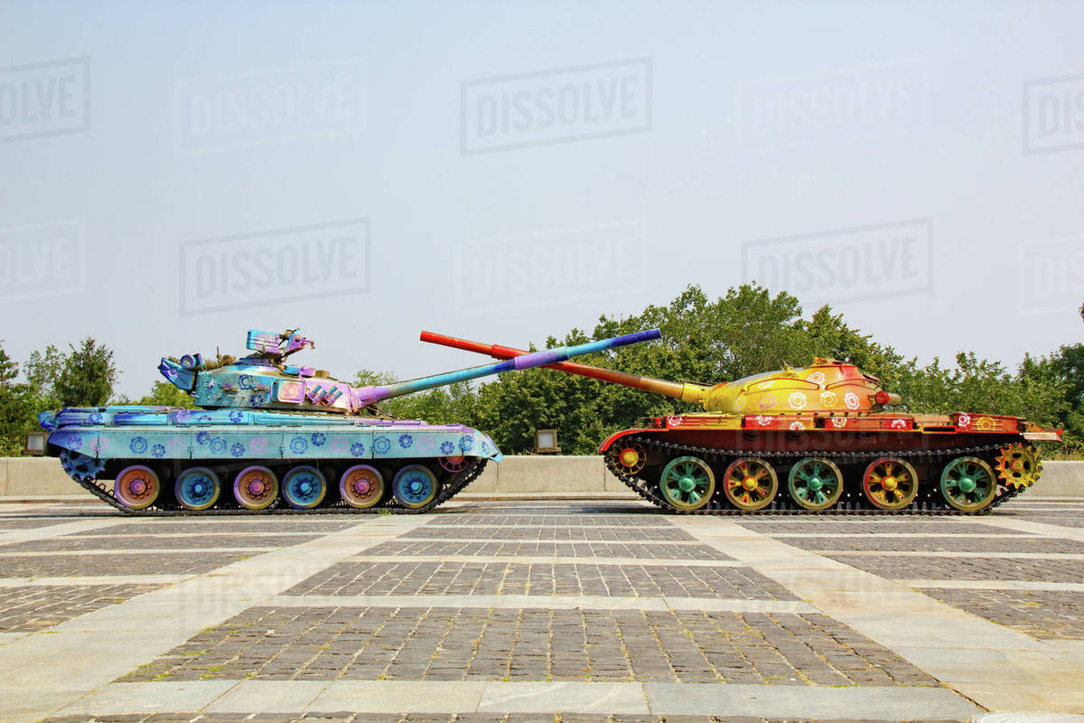 Tanks are painted in bright colors. Military Vehicles are painted with ...