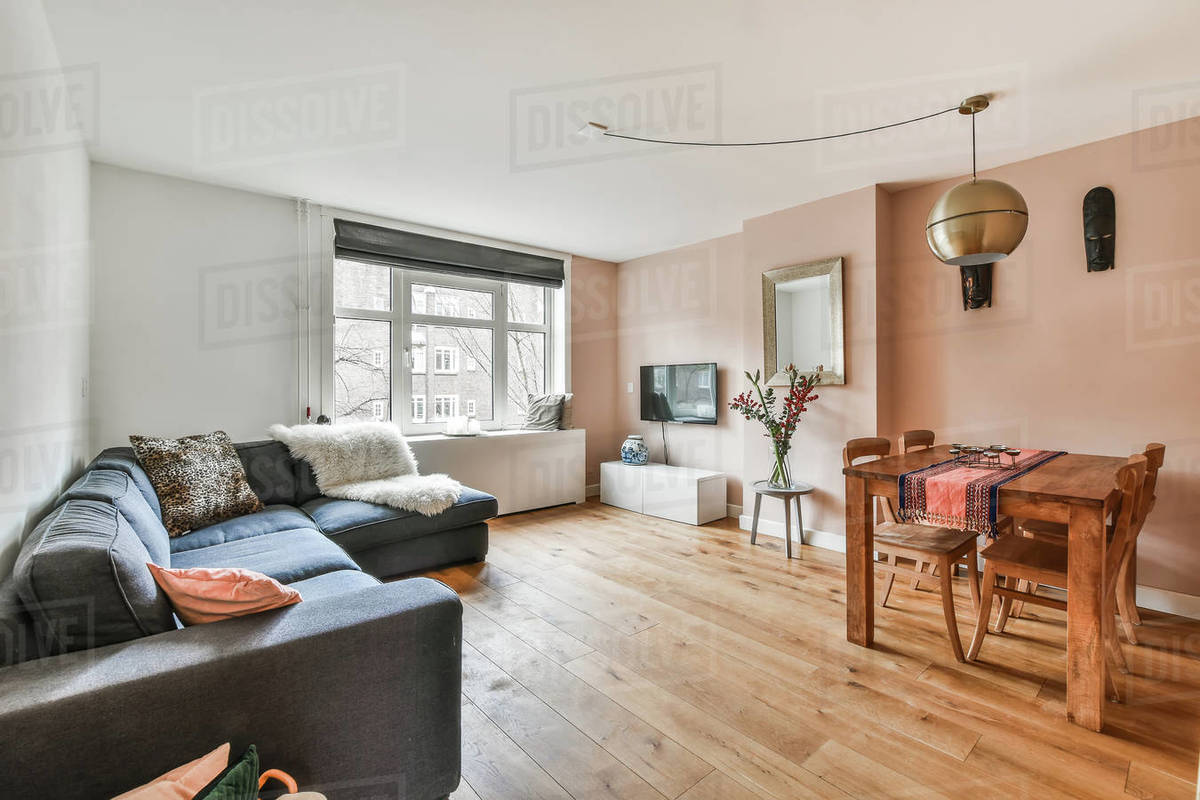 Stylish living room interior in modern house - Royalty-free Stock Photo ...
