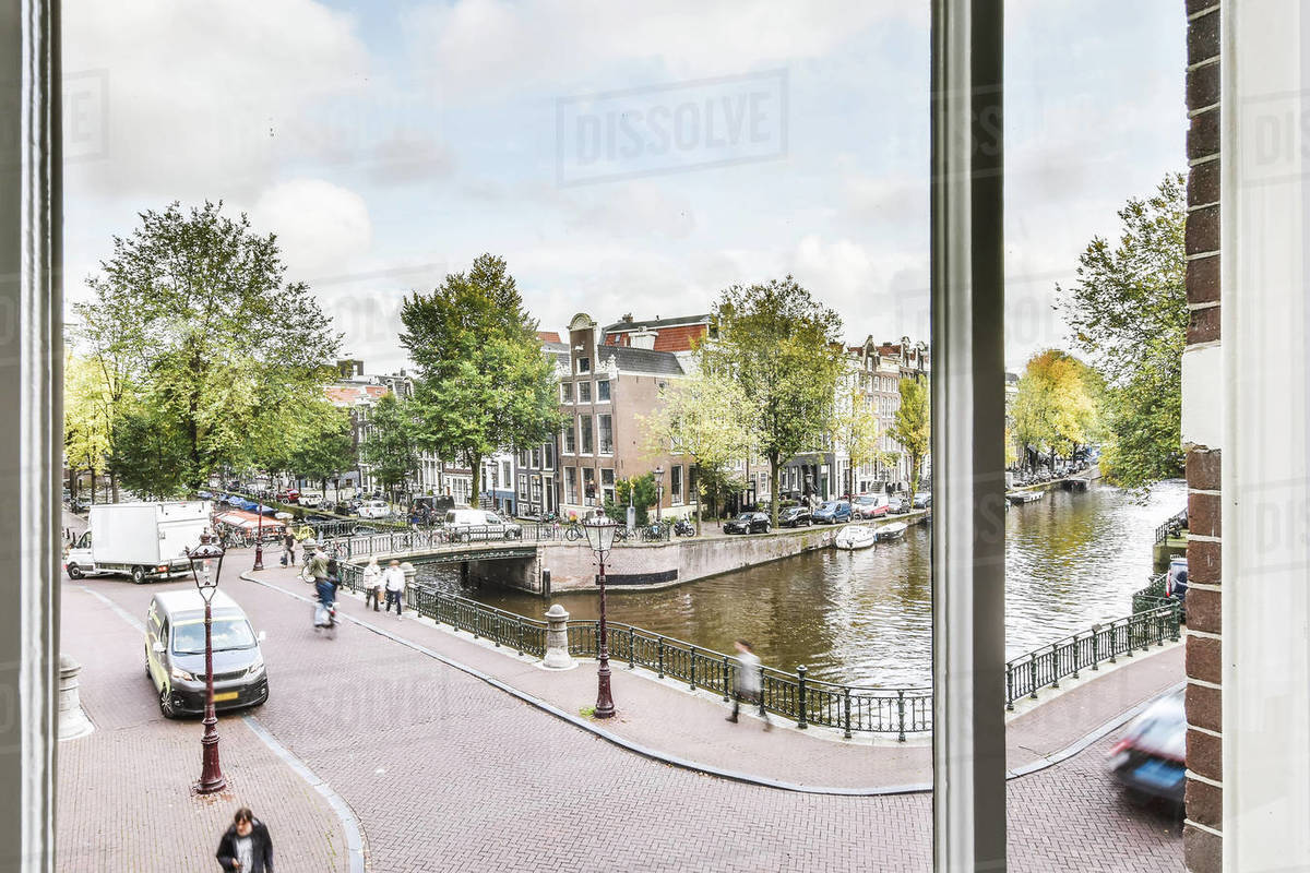 Beautiful street view from the window in accomadation - Royalty-free ...