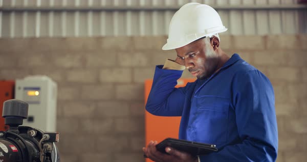 Worker, thinking and tablet for machine check or irrigation system ...