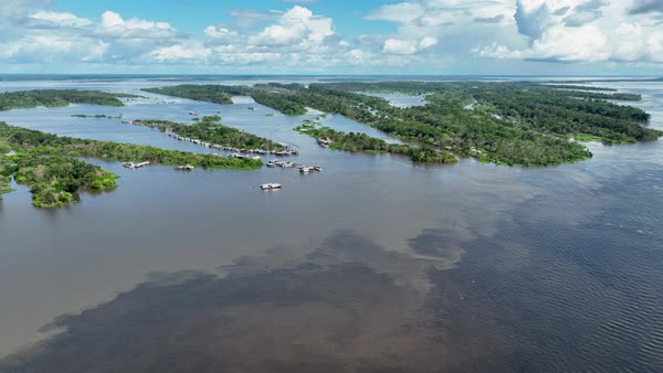 Amazon River at Amazon Rainforest. The biggest tropical rainforest of ...