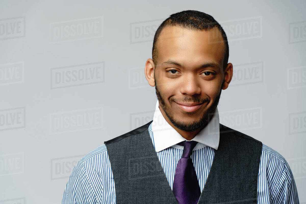 African-American man face portrait over grey background. - Royalty-free ...