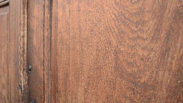 Knocking on massive oak wood door, for opening - Stock Video Footage ...
