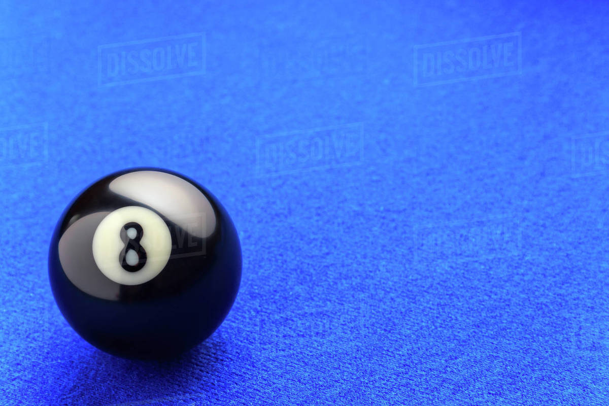 Eight billiard ball in a blue pool table. - Royalty-free Stock Photo ...