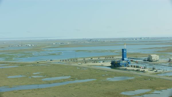 Alaska - September, 2017: Aerial view of Oil Production Plant Prudhoe ...